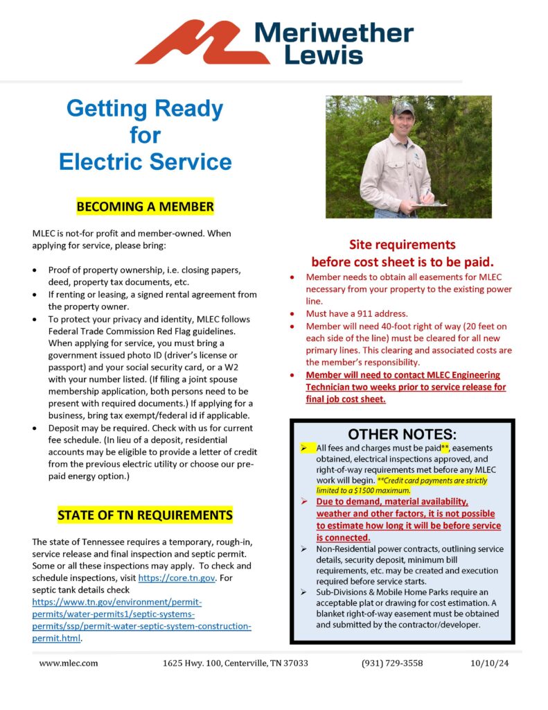 Get Electric Service – Meriwether Lewis Electric Cooperative